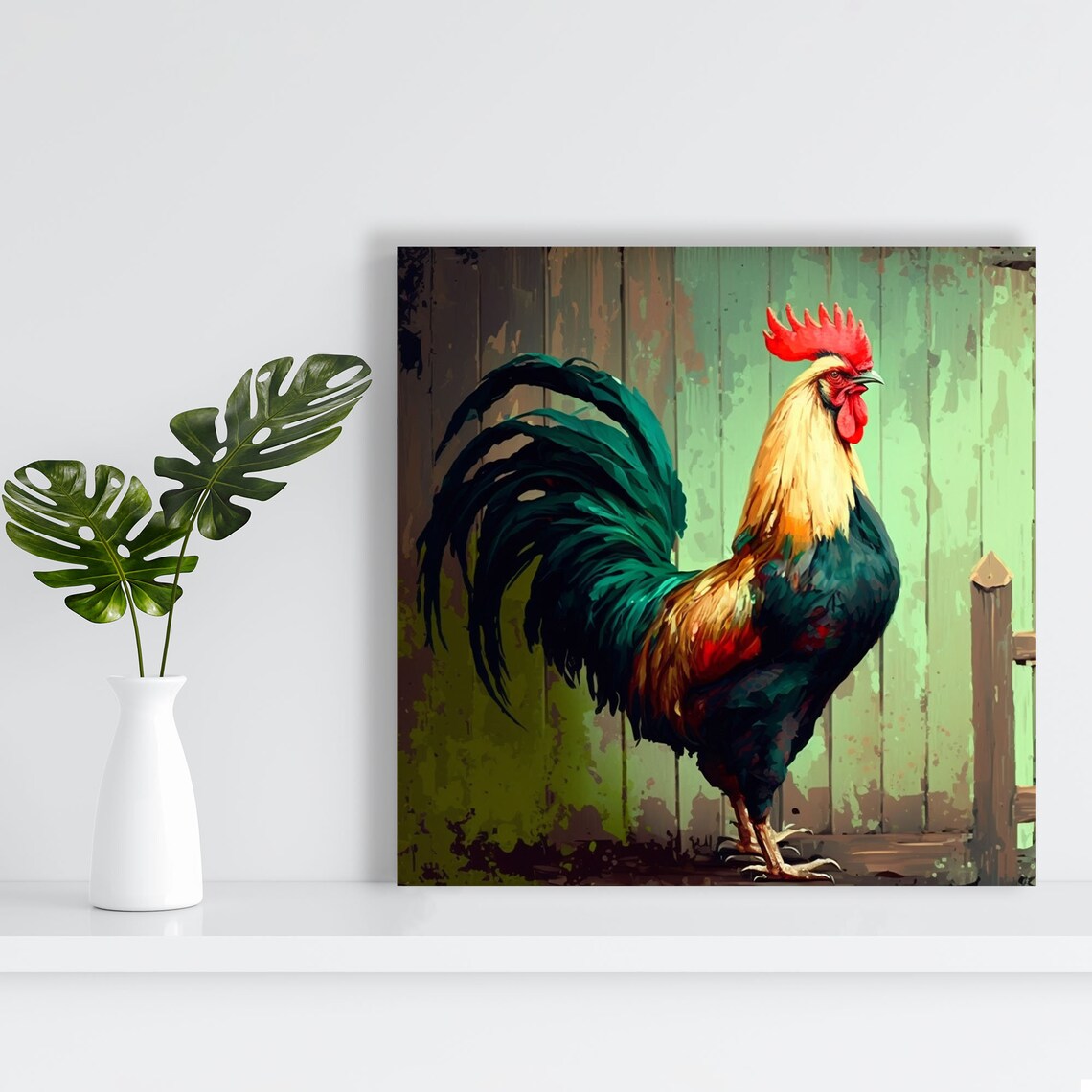 Rooster Wall Decor, Canvas or Poster, Farmhouse Wall Art, Rooster Decor ...