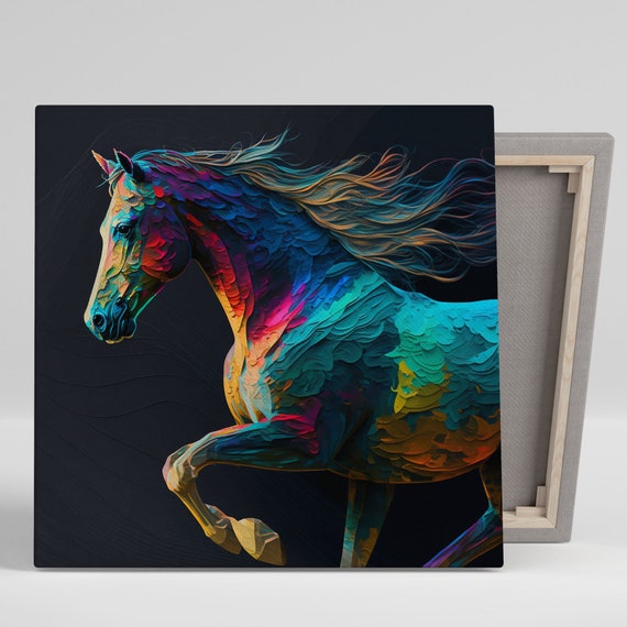 Arte De Caballos Coloridos Acuarela Pintando Caballos Dibujo Colorido