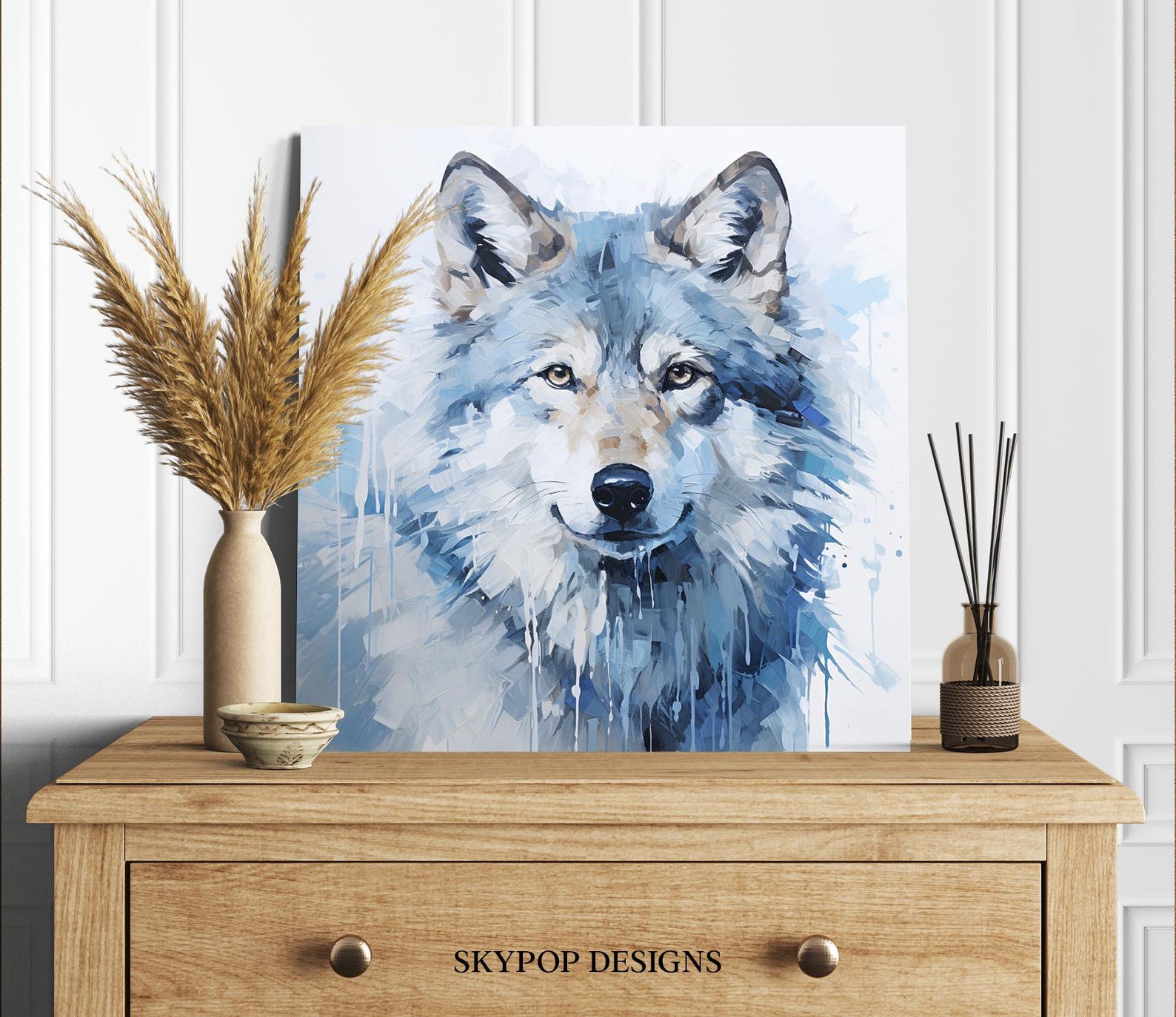 Arctic Wolf Enigma Wall Art, Canvas or Poster, Contemporary Nature ...