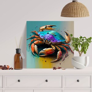 Crab Decor, Canvas or Poster, Crab Wall Art, Crab Print, Crab Décor ...
