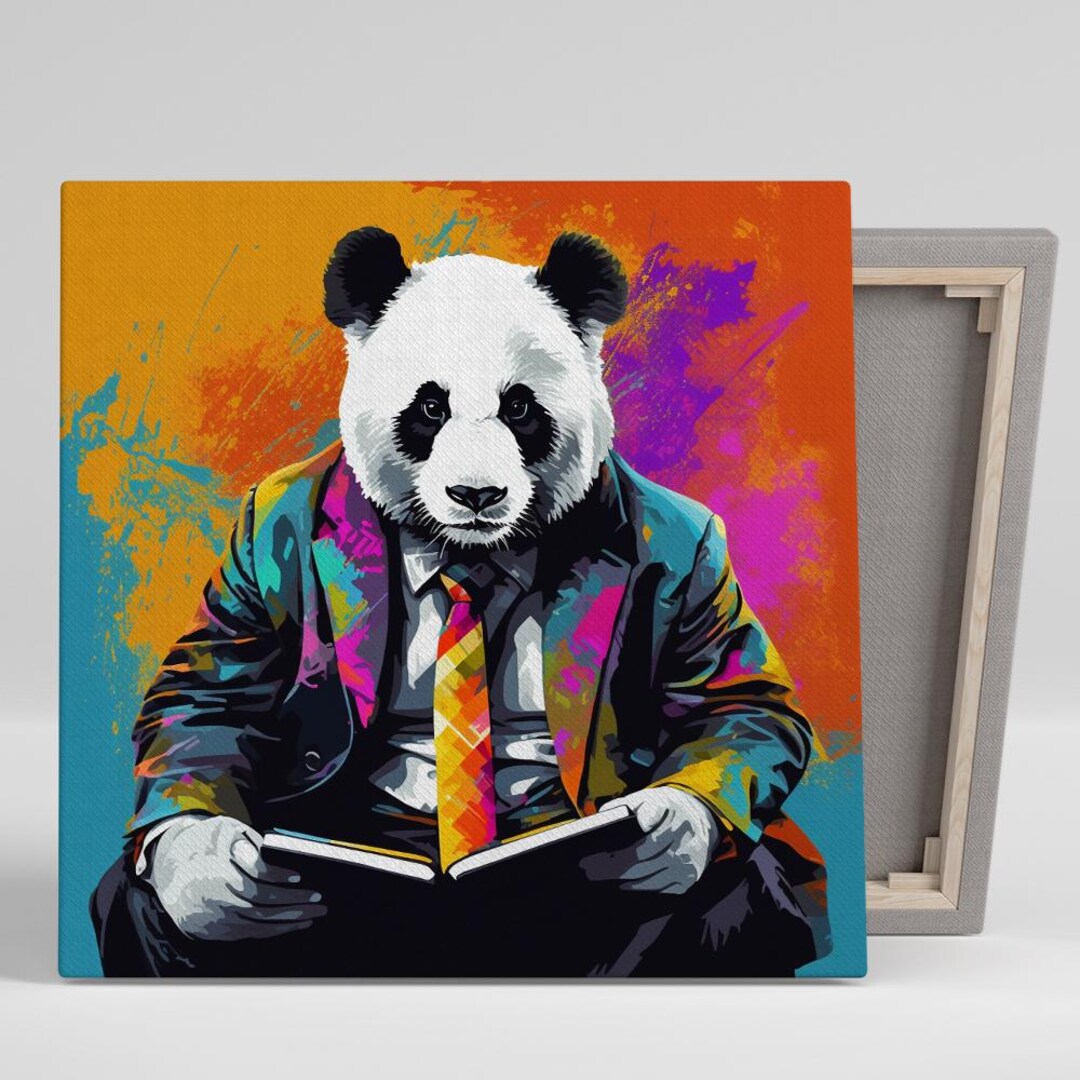 Panda Power Art, Canvas or Poster, Pop Art Contemporary Decor, Office ...