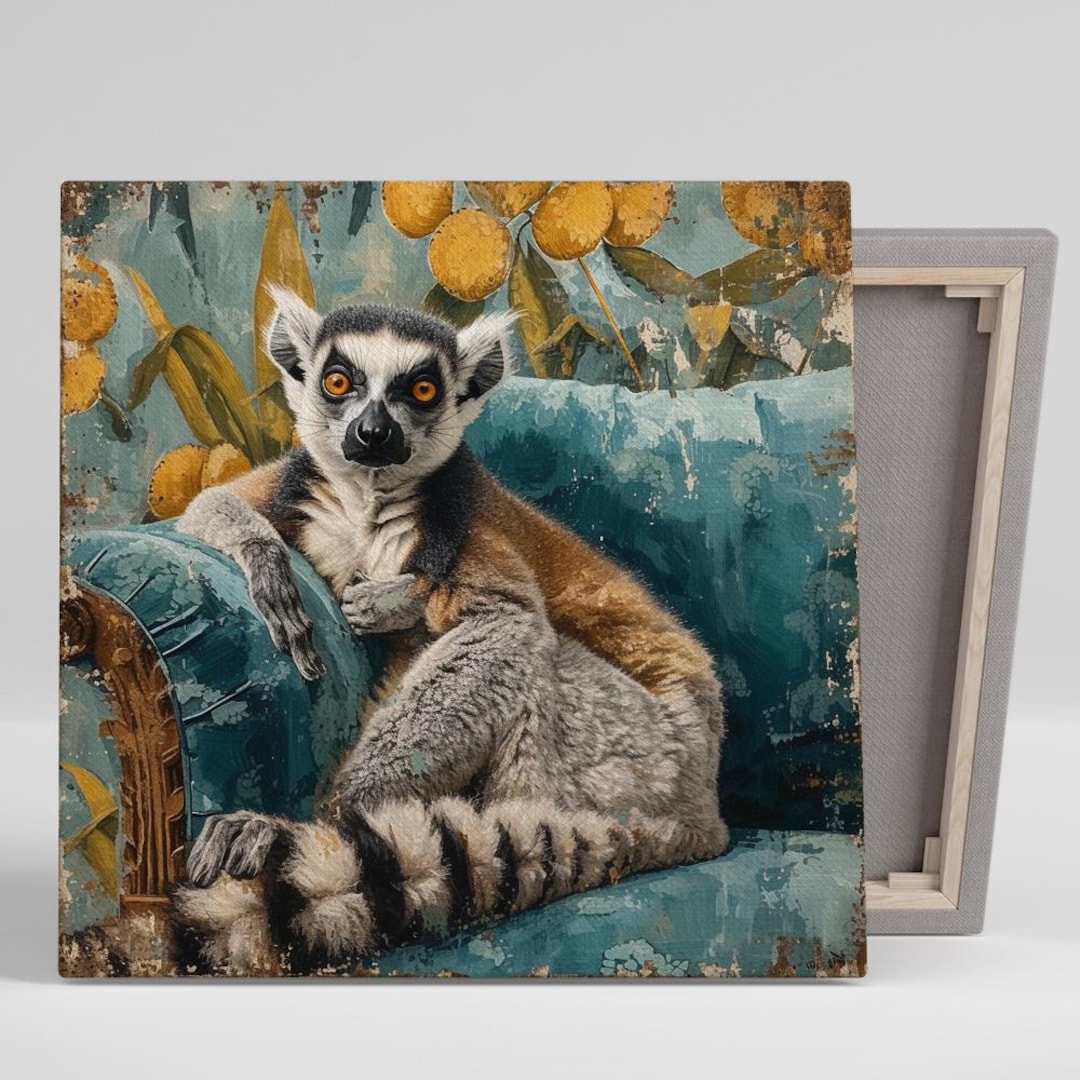 Lemur Gaze Wall Art, Canvas or Poster, Tropical Nature Decor, Living ...