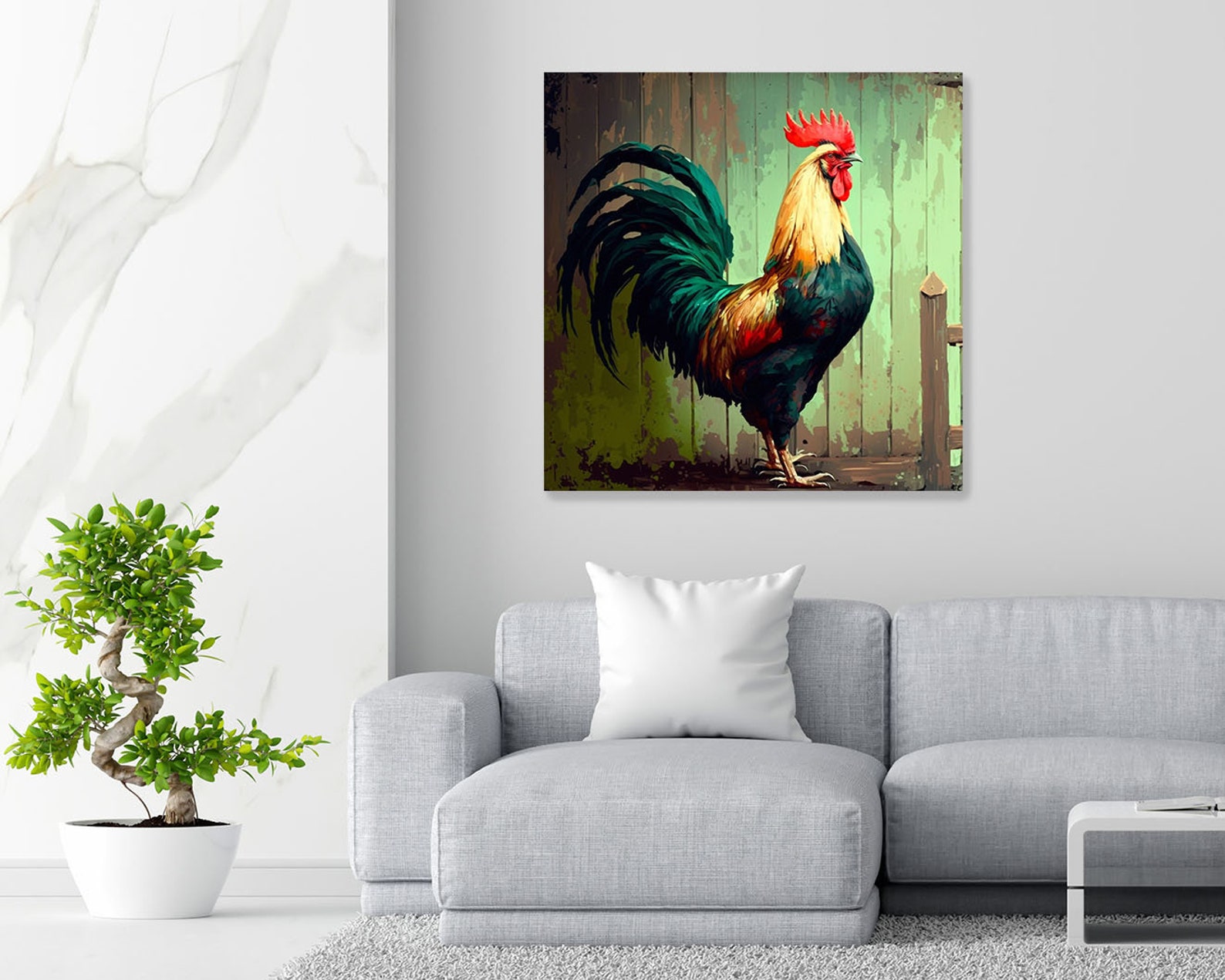 Rooster Wall Decor, Canvas or Poster, Farmhouse Wall Art, Rooster Decor ...