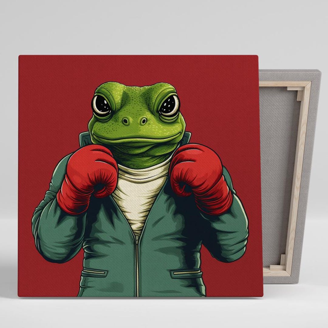 Boxing Frog Warrior Art, Canvas or Poster, Pop Art Glam Decor, Game ...