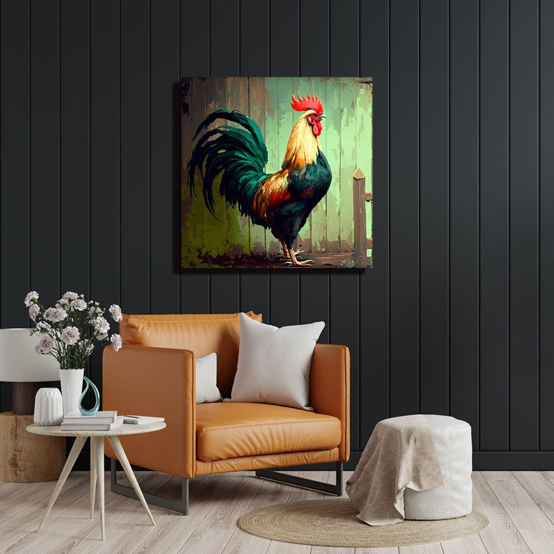 Rooster Wall Decor, Canvas or Poster, Farmhouse Wall Art, Rooster Decor ...