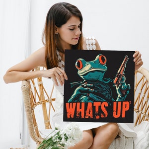 Frog Armed Amphibian Attitude Art, Canvas or Poster, Pop Street ...