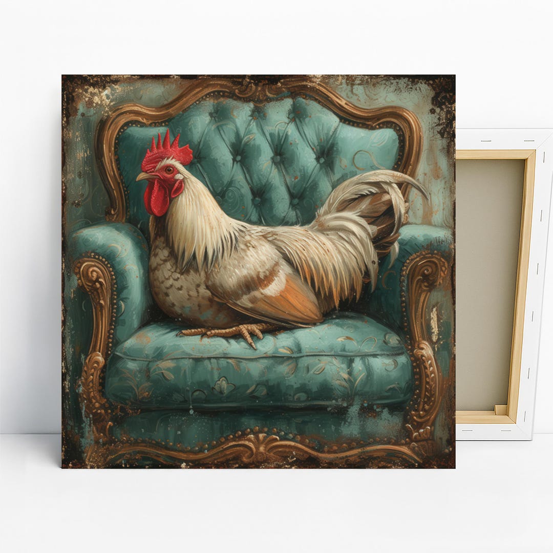 Rooster Art, Poster or Canvas, Vintage Victorian Rustic Decor, Living ...