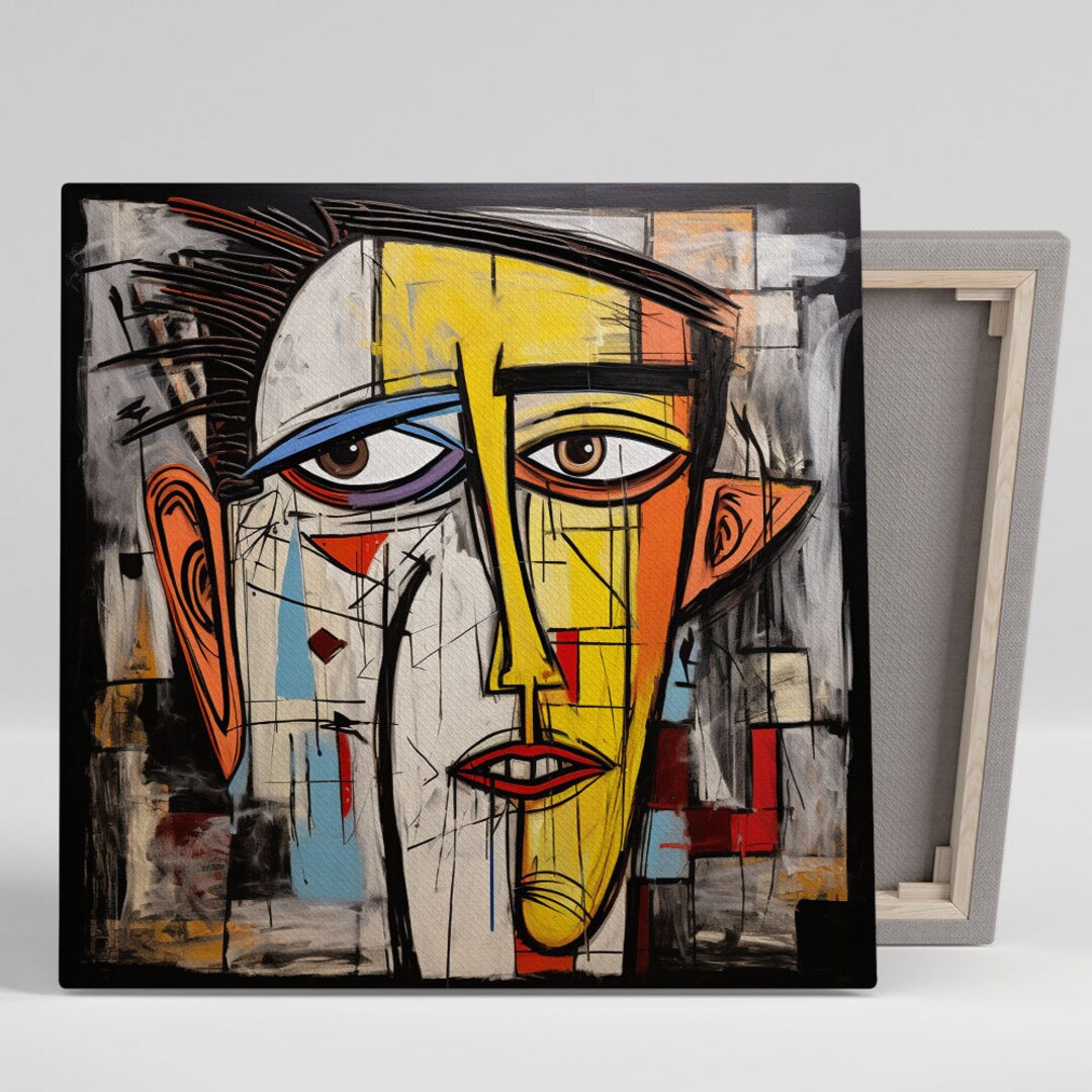 Abstract Face Wall Art, Canvas or Poster, Modern Wall Decor ...