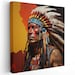 Native Wall Decor, Canvas or Poster, Red Indian Wall Hanging, Red ...