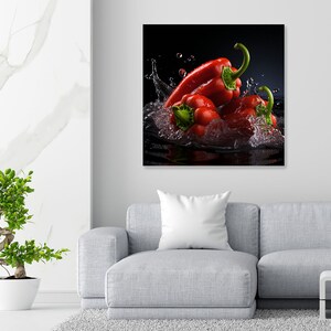 Red Chili Wall Decor, Canvas or Poster, Appetite for Art, Modern Decor ...