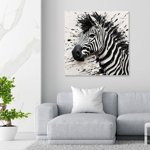Zebra Wall Decor, Canvas or Poster, Zebra Wall Decor, Animal Decor ...