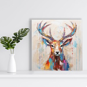 Majestic Stag Spectrum Art, Canvas or Poster, Contemporary Decor ...