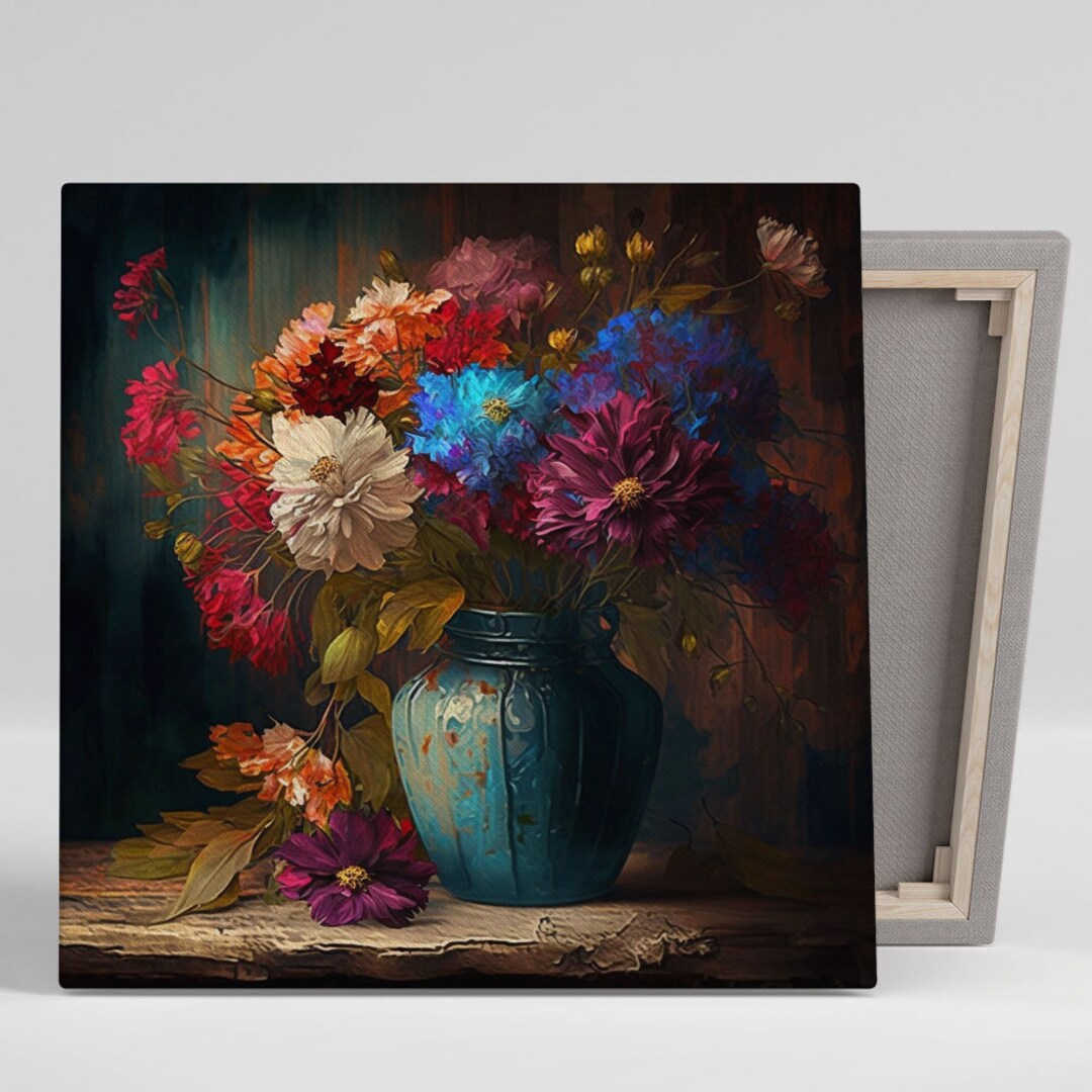 Flower Vase Wall Art, Canvas or Poster, Flower Vase Wall Decor, Living ...