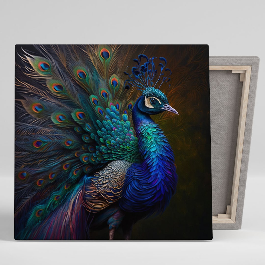 Vibrant Peacock Wall Art, Canvas or Poster, Peacock Art, Wall Art, Wall ...