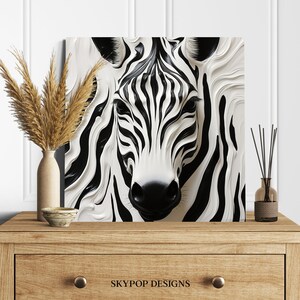 Zebra Abstraction Art, Canvas or Poster, Animal Minimalism Decor ...
