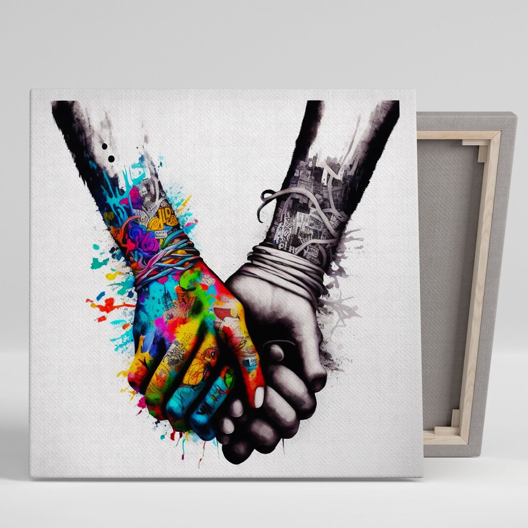 Vibrant Hand Holding, Canvas or Poster, Wall Art, Home Decor, Hand ...