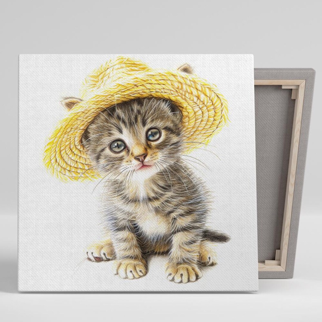 Sunshine Kitten Art, Canvas or Poster, Whimsical Animal Nature Decor ...
