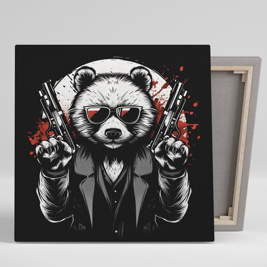 Gangster Panda Art, Canvas or Poster, Street Contemporary Decor, Game ...