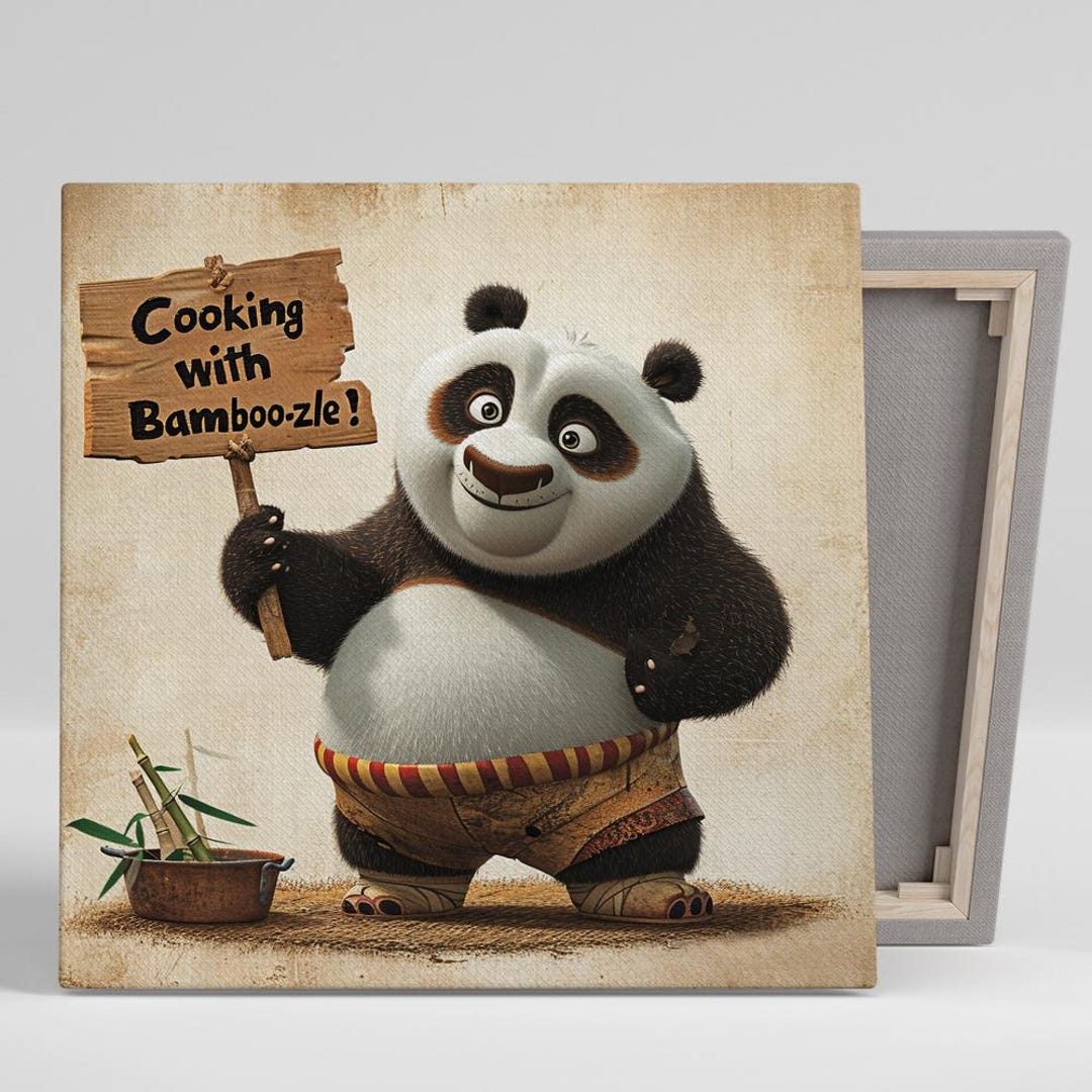 Panda Chef Wall Art, Canvas or Poster, Whimsical Animal Decor, Kitchen ...