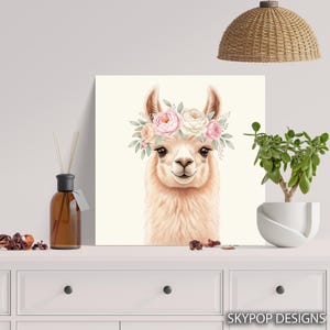 Llama Art, Canvas or Poster, Whimsical Bohemian Farmhouse Decor ...