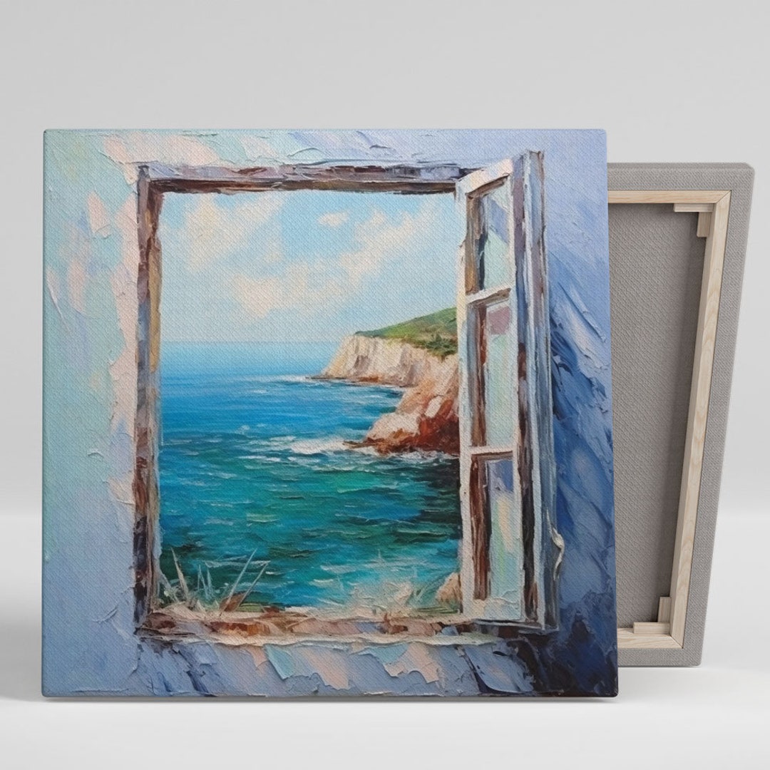 Window Wall Art, Canvas or Poster, Window Frame Art, Living Room Decor ...