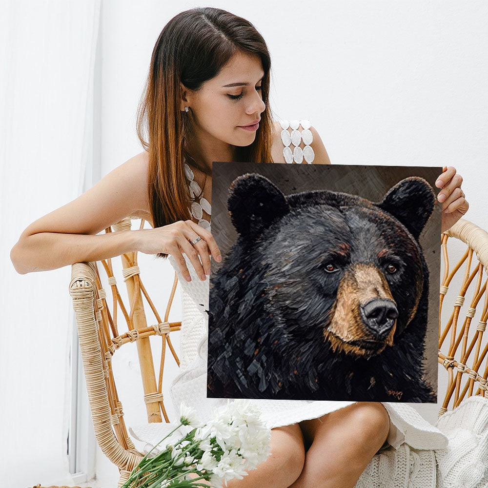 Black Bear Wall Art, Canvas or Poster, Wild Life Artwork, Bear Themed ...