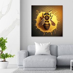 Honey Bee Wall Decor, Canvas or Poster, Buzzing With Style , Wall Decor ...