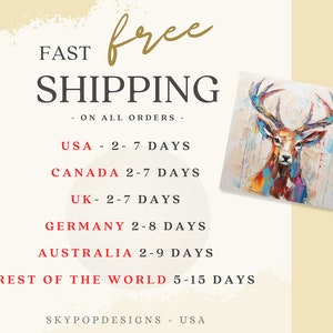 Majestic Stag Spectrum Art, Canvas or Poster, Contemporary Decor ...