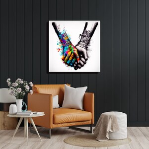 Vibrant Hand Holding, Canvas or Poster, Wall Art, Home Decor, Hand ...