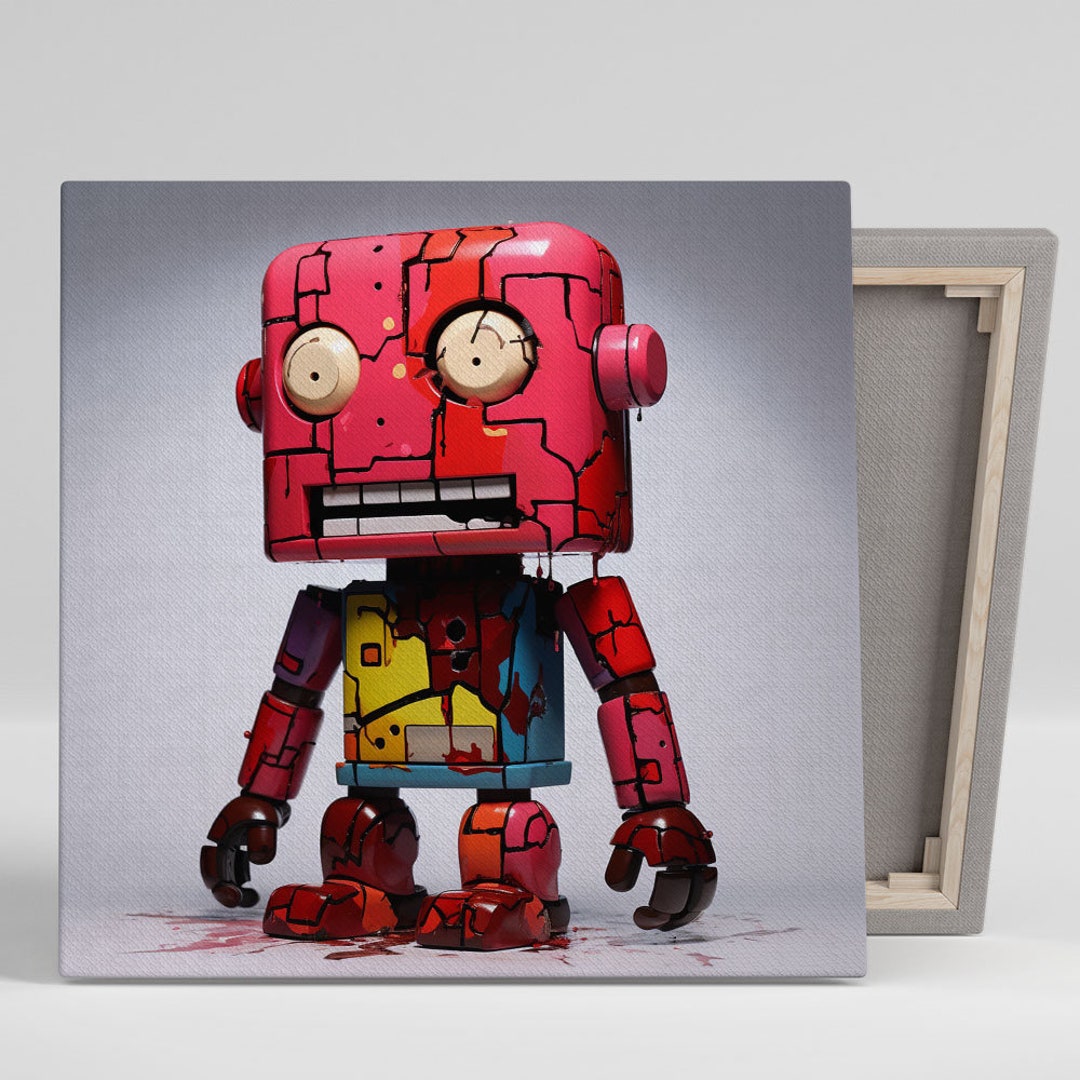 Robot Wall Art, Canvas or Poster, Robo-abstract Art, Robot Wall Hanging ...