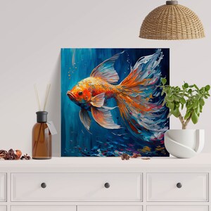 Goldfish Art Aquarium, Canvas or Poster, Fish Wall Art, Fancy Goldfish ...