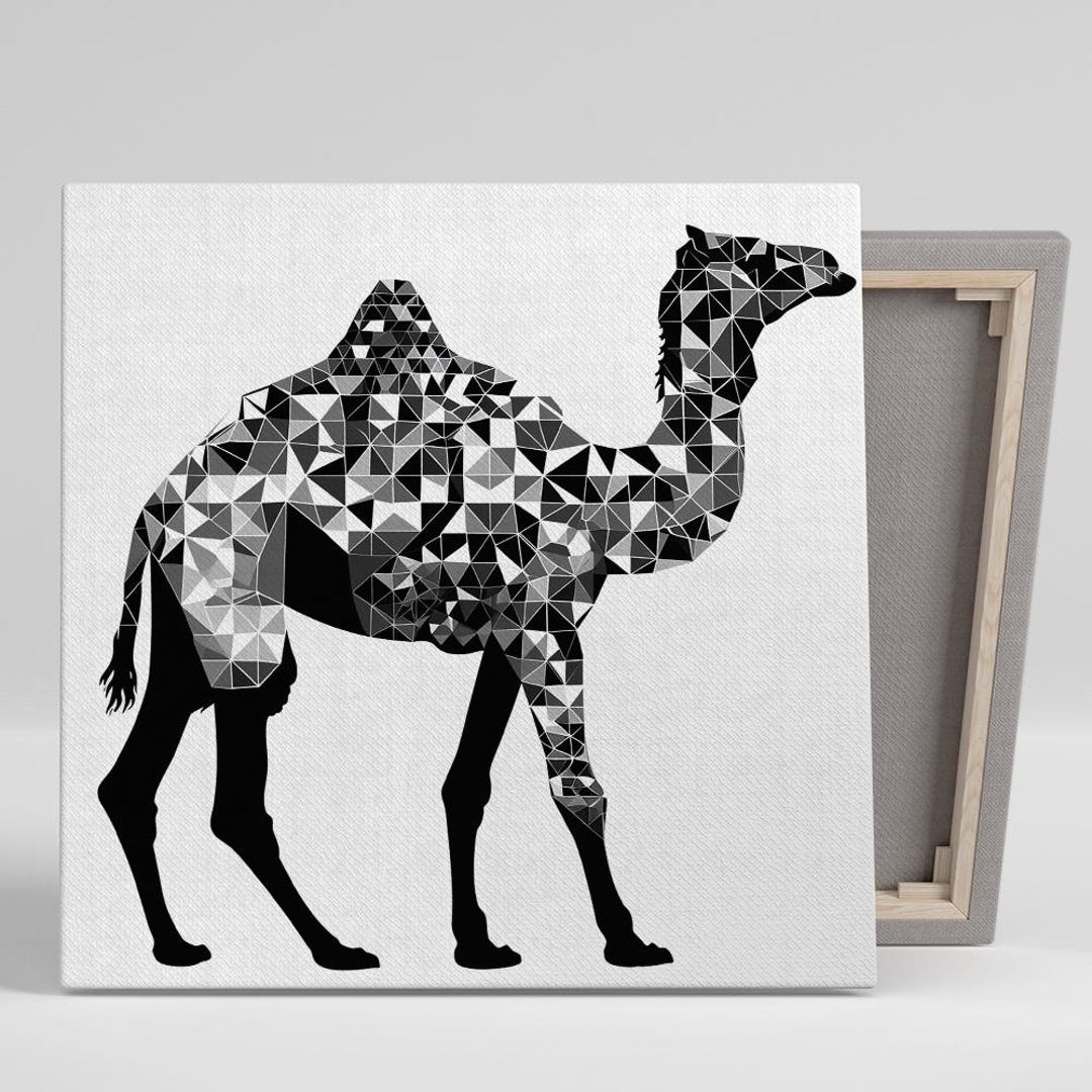 Camel Wall Art, Canvas or Poster, Abstract Animal Contemporary Decor ...