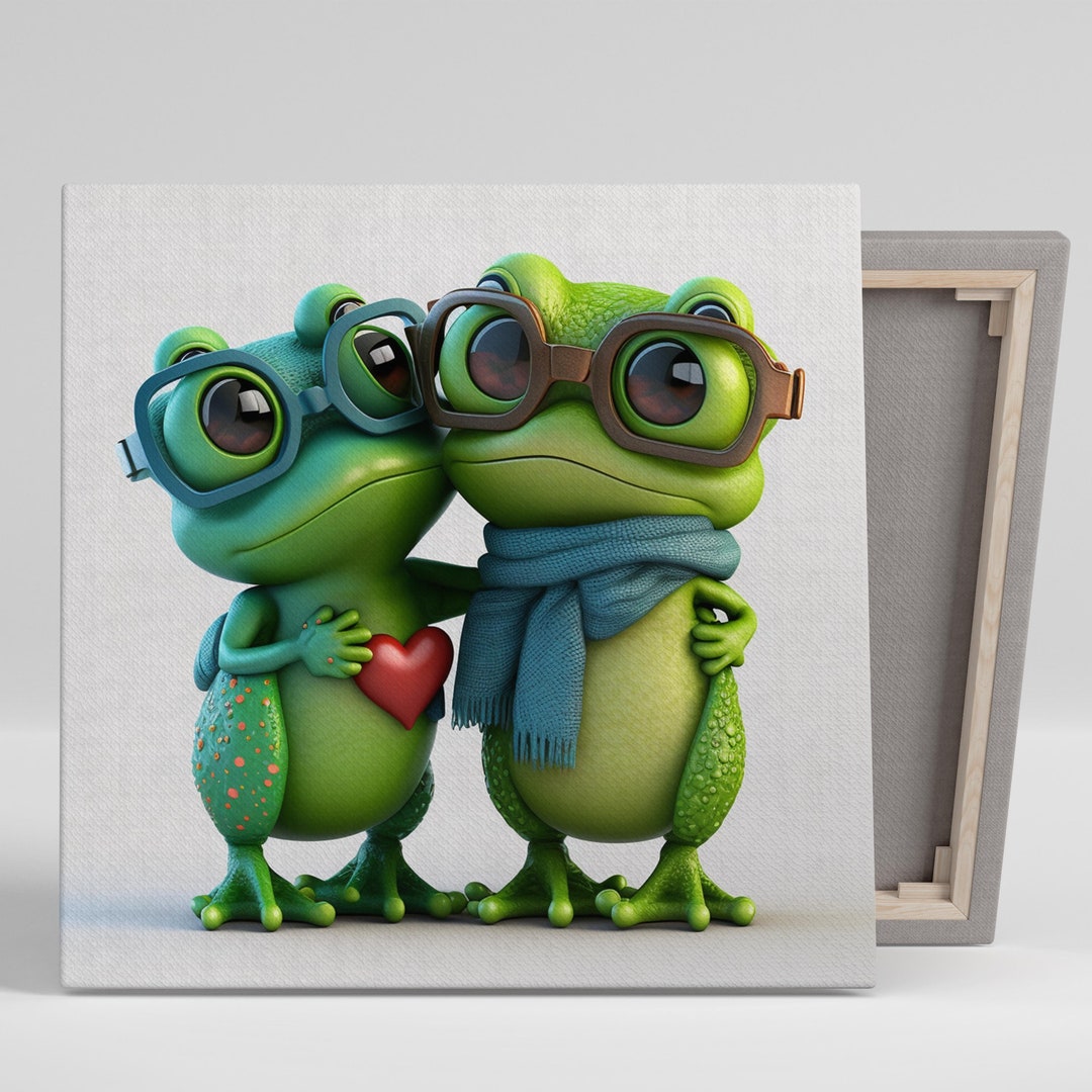 Adorable Frog Valentines Art, Canvas or Poster, Spread the Love ...