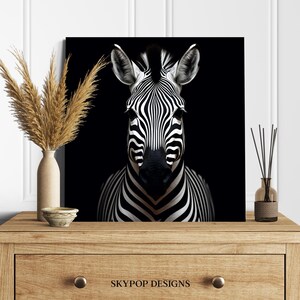 Zebra Symmetry Art, Canvas or Poster, Contemporary Minimalist Decor ...