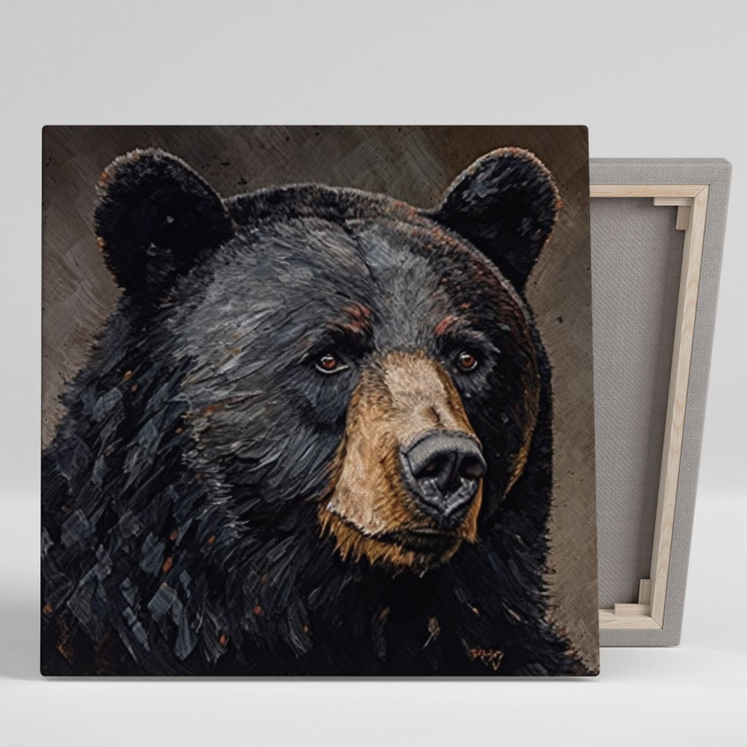 Black Bear Wall Art, Canvas or Poster, Wild Life Artwork, Bear Themed ...