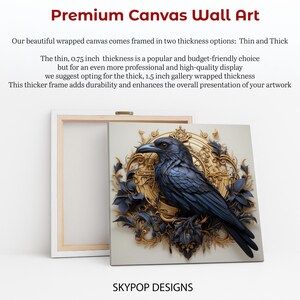 Raven Art, Canvas or Poster, Abstract Glam Decor, Living Room Entryway ...