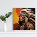 Native Wall Decor, Canvas or Poster, Red Indian Wall Hanging, Red ...