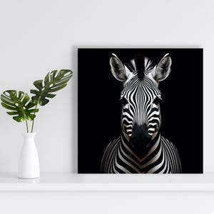 Zebra Symmetry Art, Canvas or Poster, Contemporary Minimalist Decor ...