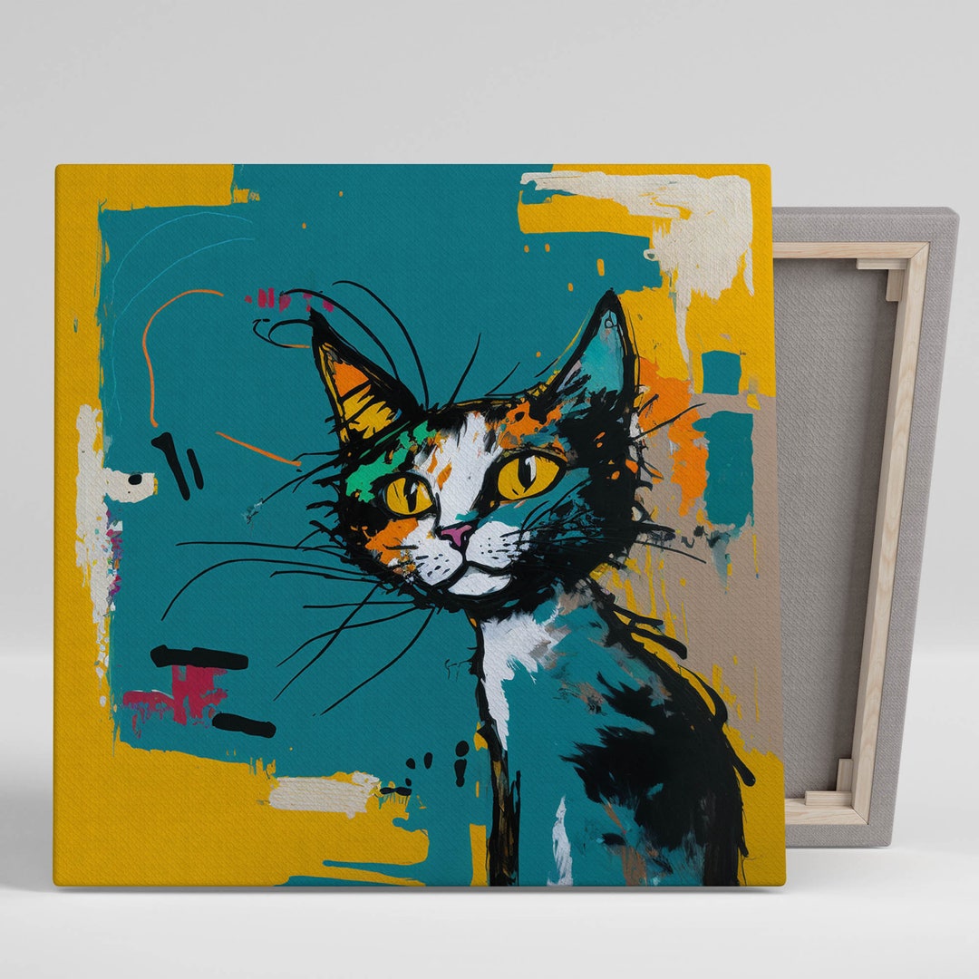 Graffiti Cat Wall Art, Canvas or Poster, Graffiti Cat, Street Art Cat ...