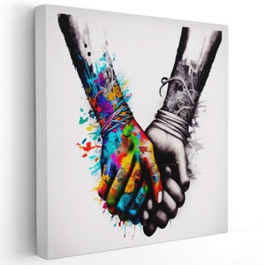 Vibrant Hand Holding, Canvas or Poster, Wall Art, Home Decor, Hand ...
