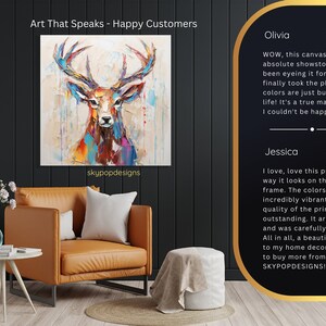 Majestic Stag Spectrum Art, Canvas or Poster, Contemporary Decor ...