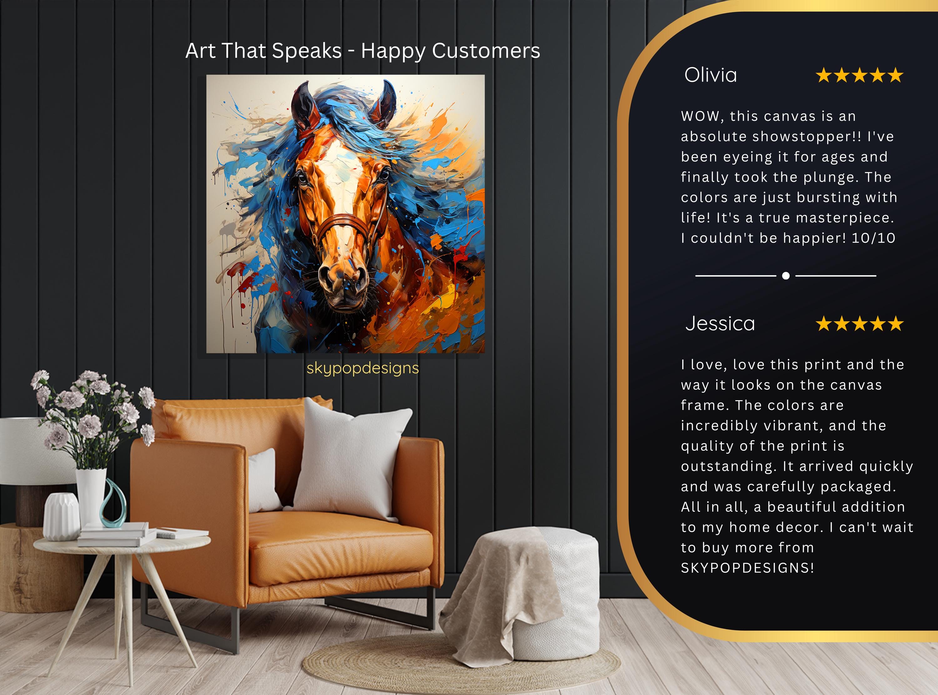 Horse Explosion Art, Canvas or Poster, Animal Contemporary Rustic Decor ...