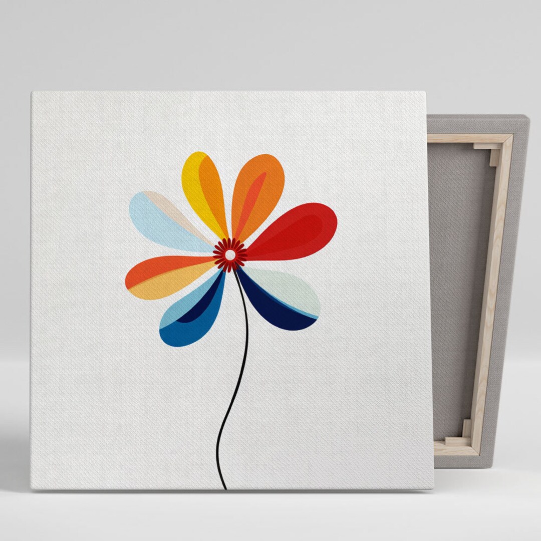 Abstract Flower Art, Canvas or Poster, Contemporary Floral Decor ...