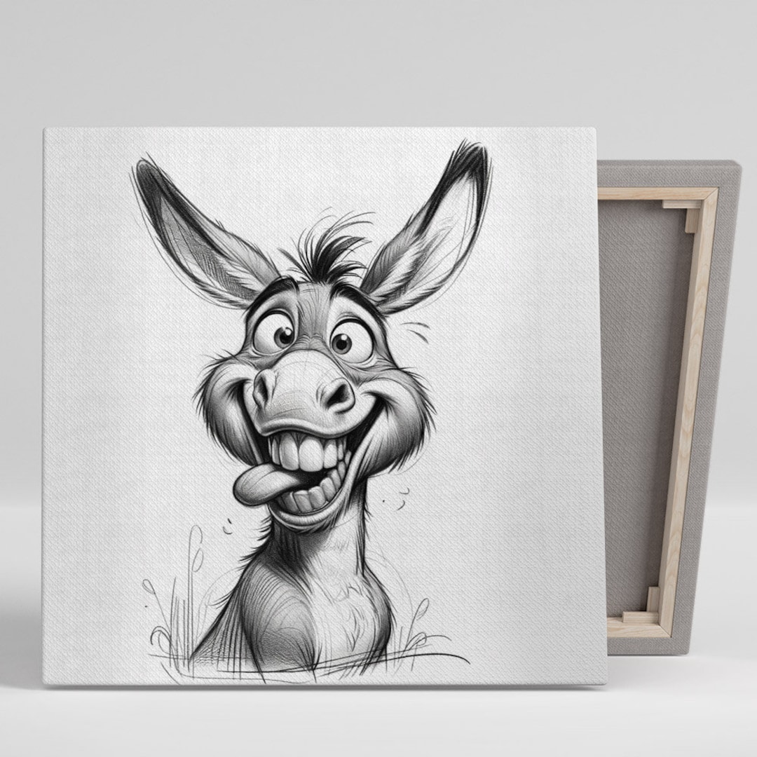 Funny Donkey Decor, Canvas or Poster, Donkey Wall Hanging, Animal Decor ...