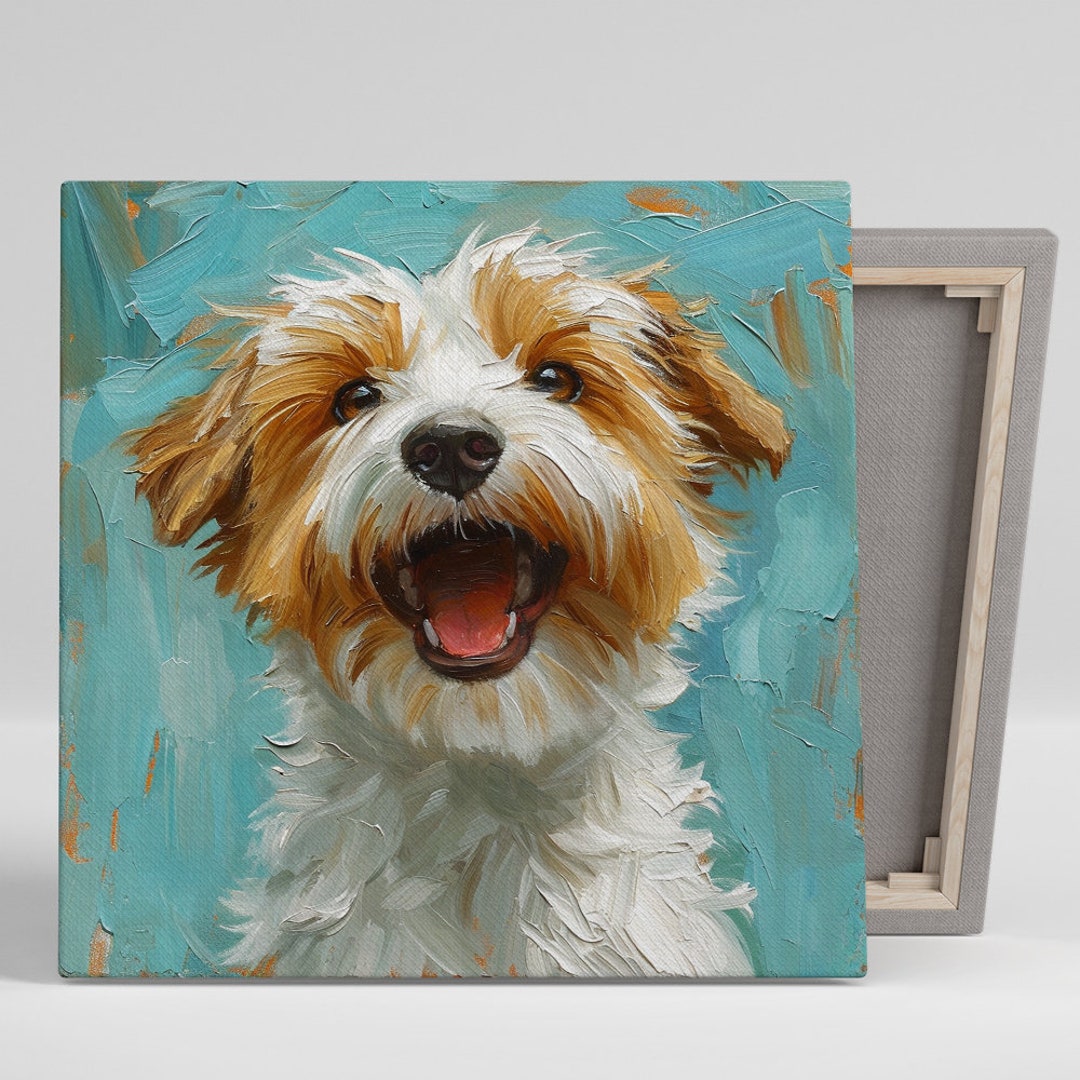Shih Tzu Art, Canvas or Poster, Whimsical Animal Decor, Living Room ...