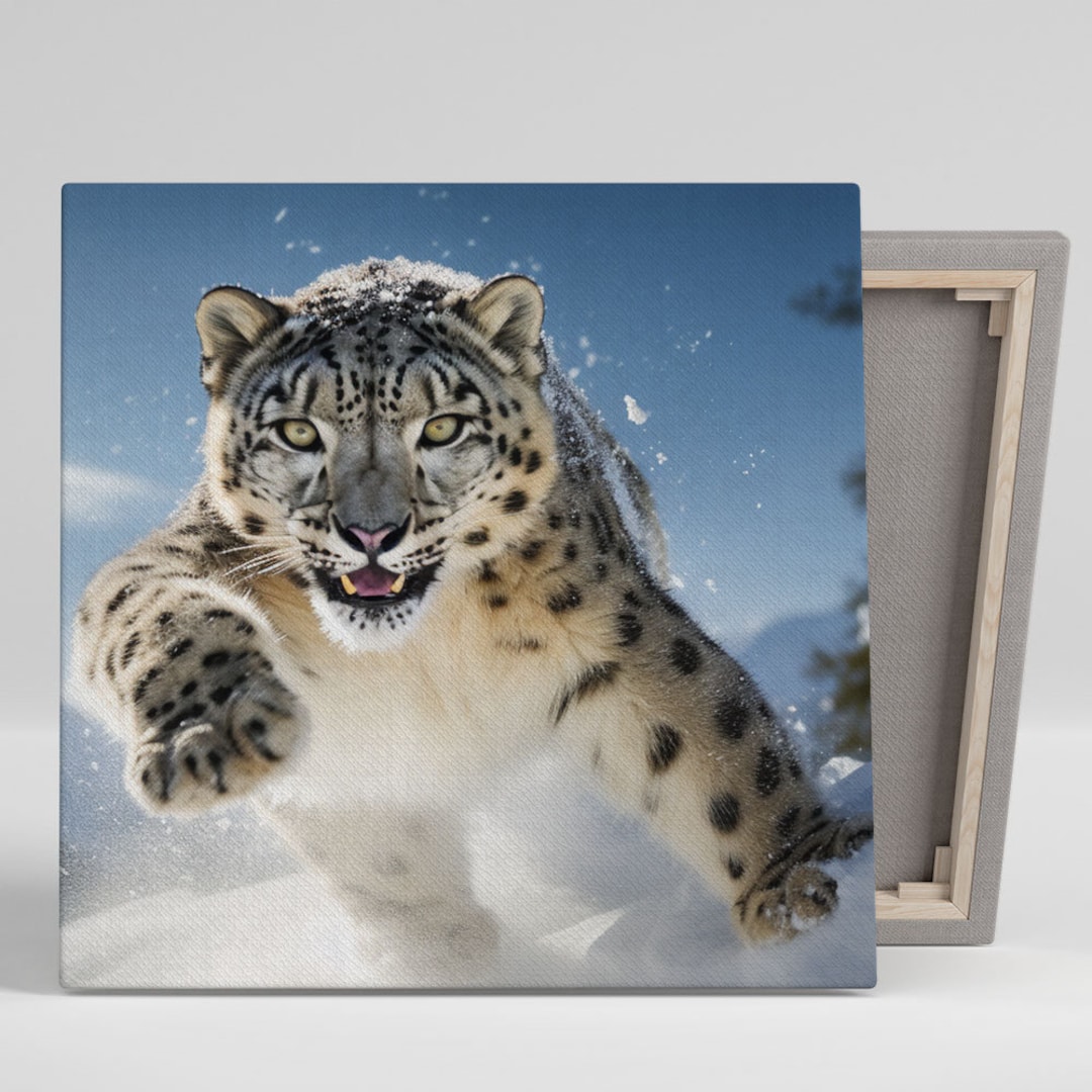 Snow Leopard Wall Art, Canvas or Poster, Animal Decor, Leopard Wall ...
