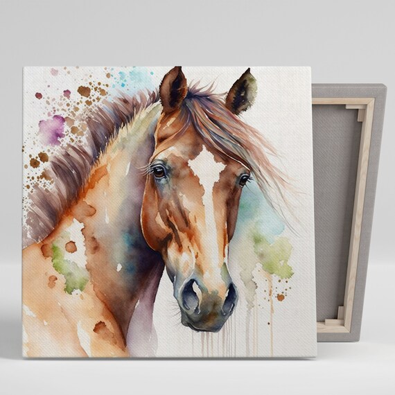 Arte De Caballos Coloridos Acuarela Pintando Caballos Dibujo Colorido