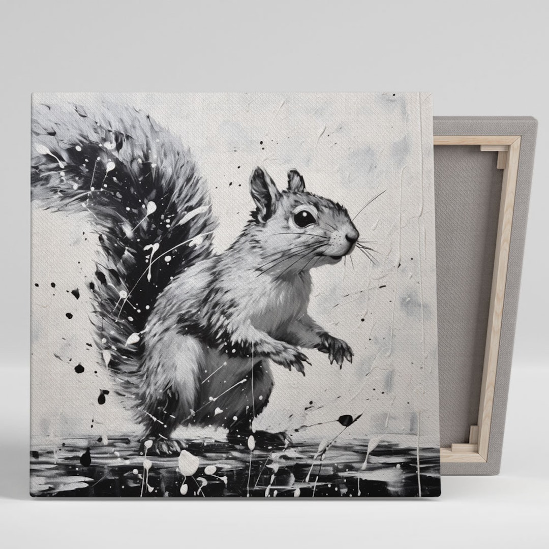 Squirrel Wall Art, Canvas or Poster, Animal Decor, Living Room Decor ...
