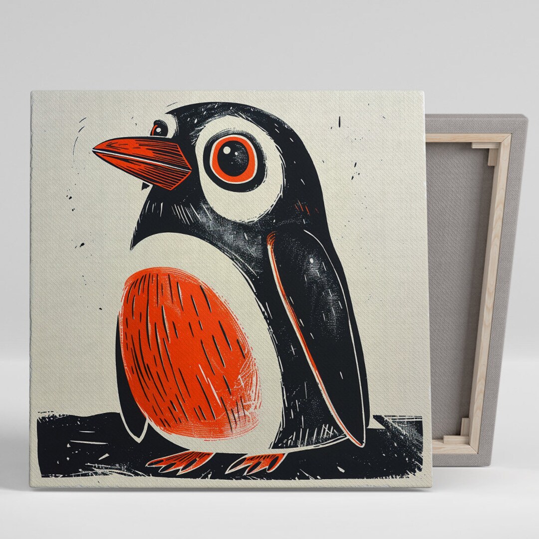 Penguin Wall Art, Canvas or Poster, Whimsical Contemporary Decor ...
