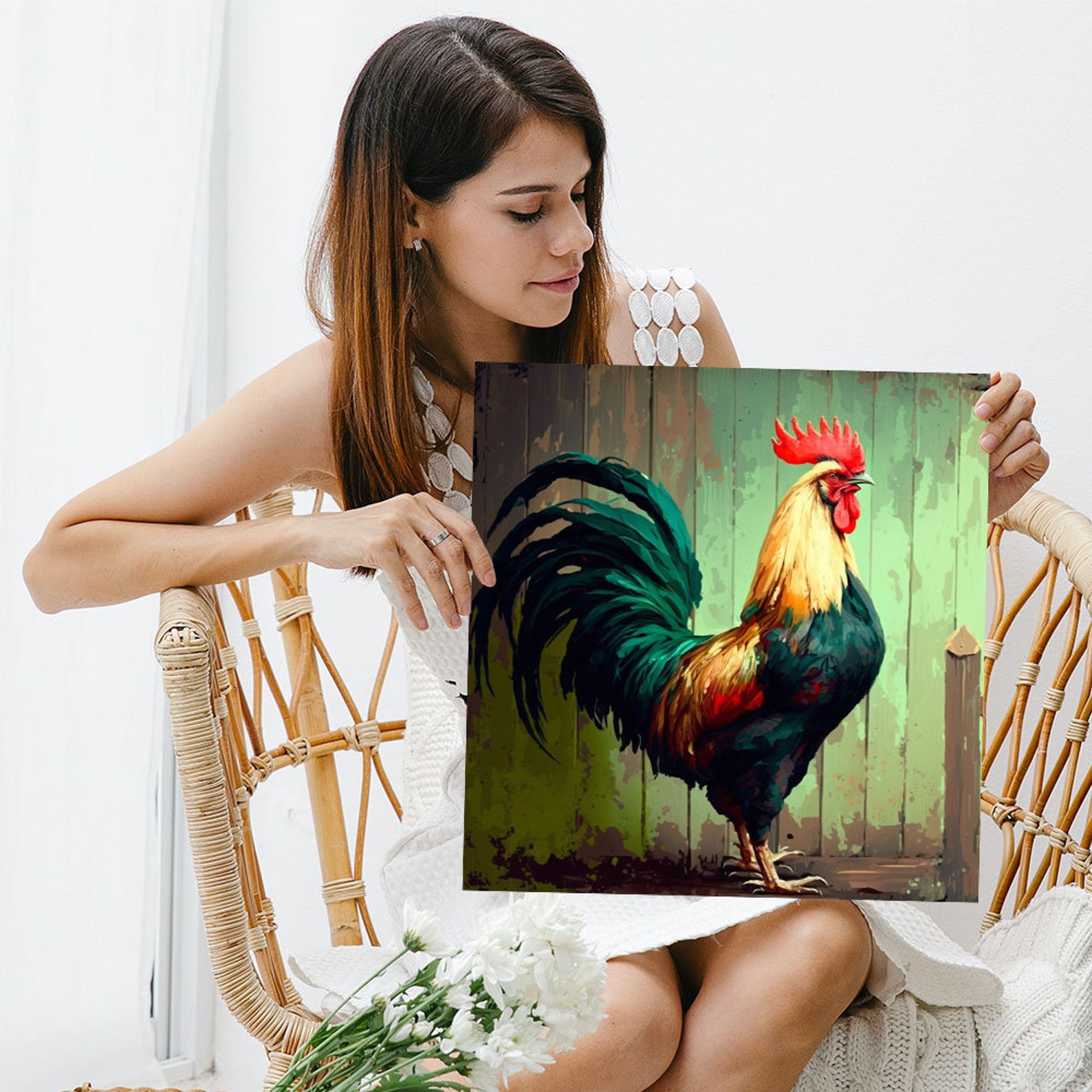 Rooster Wall Decor, Canvas or Poster, Farmhouse Wall Art, Rooster Decor ...